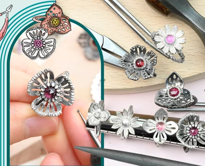 Delicate Flower Ring - Lucy Walker Jewelry