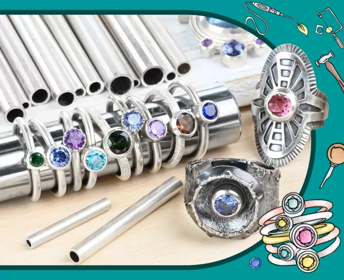 Tube Set Ring - Lucy Walker Jewelry